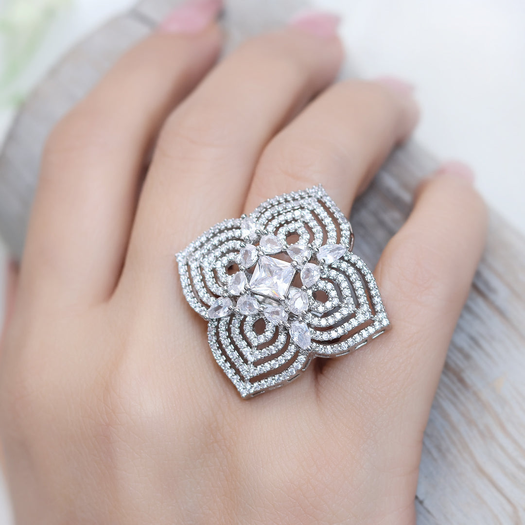 Peehu Adjustable Zirconia Cocktail Ring – Kraft Smiths